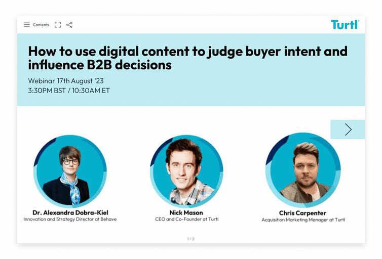 Live webinar: How to use digital content to judge buyer intent and influence B2B decisions sign ...